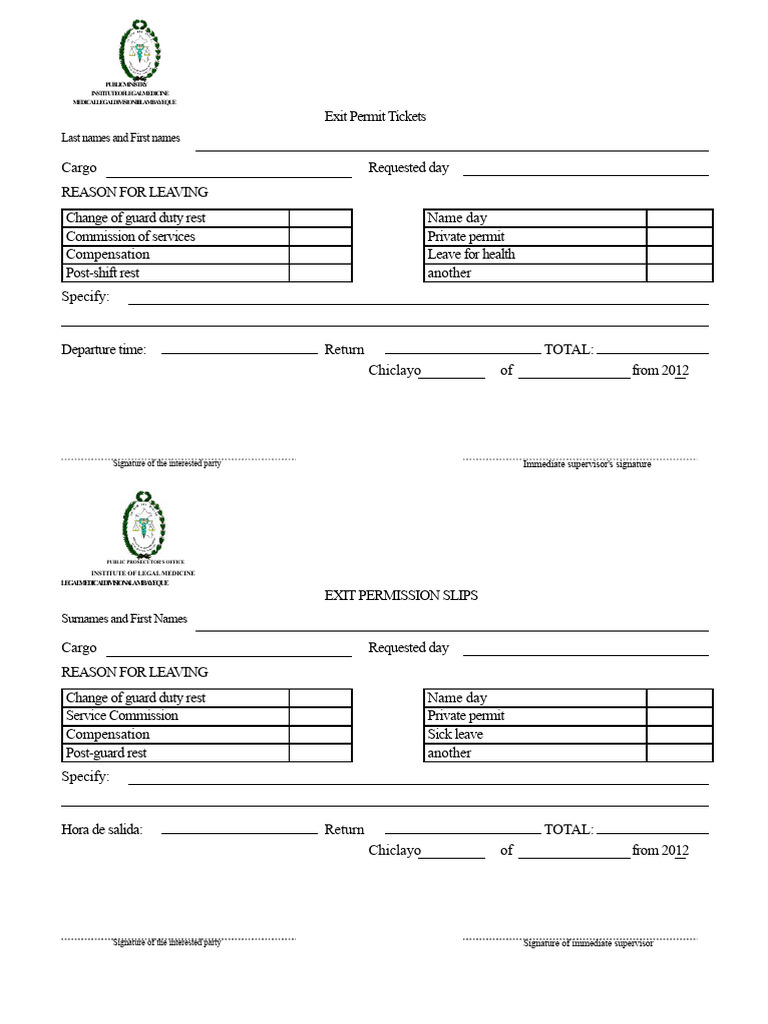 Exit Permit Tickets DML III | PDF
