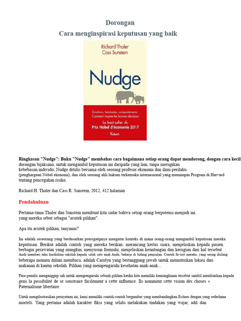 Inspirasi Keputusan Baik dengan Nudge | PDF