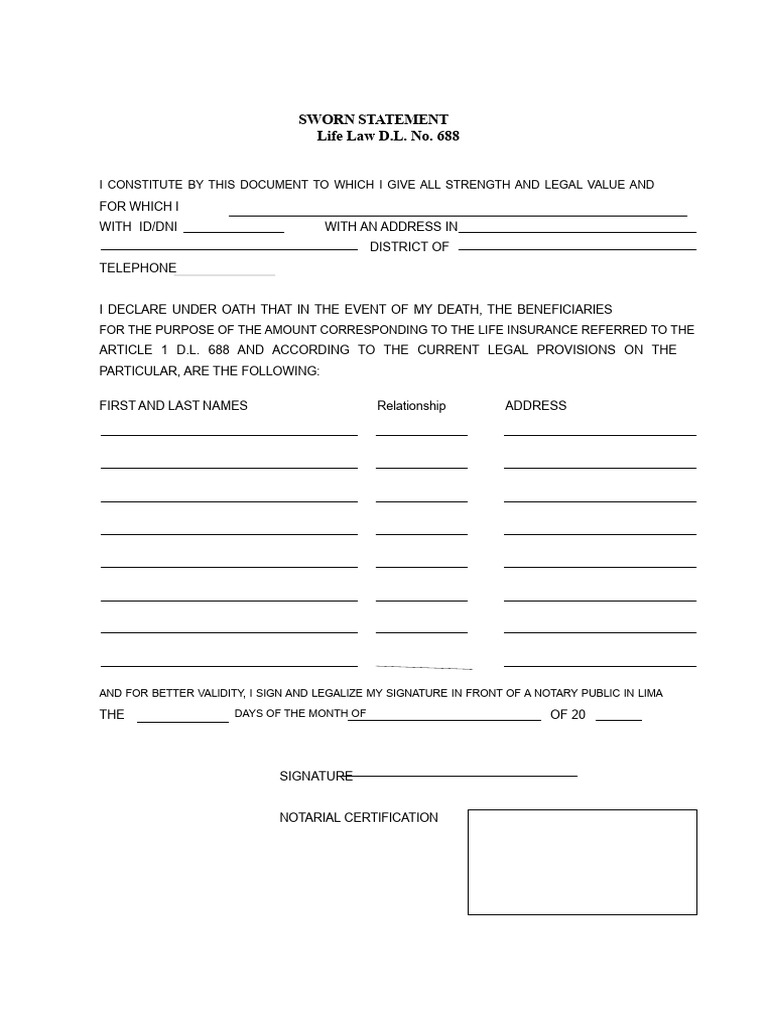 Affidavit of Beneficiaries | PDF