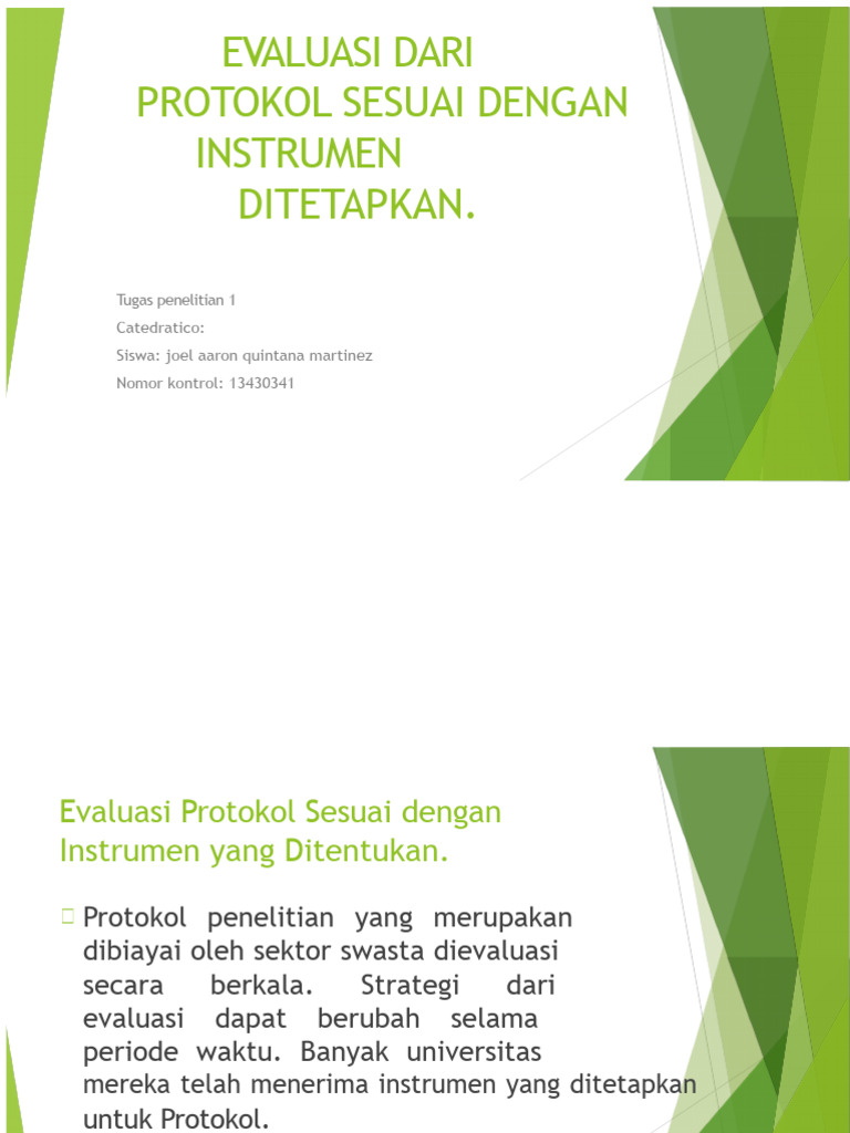 Evaluasi Protokol Penelitian Berkala | PDF