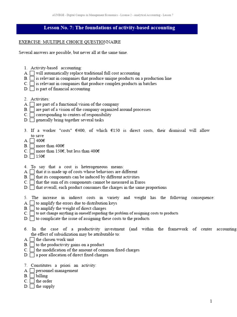 Multiple Choice Questions ABC (1) | PDF | Business Economics | Economies