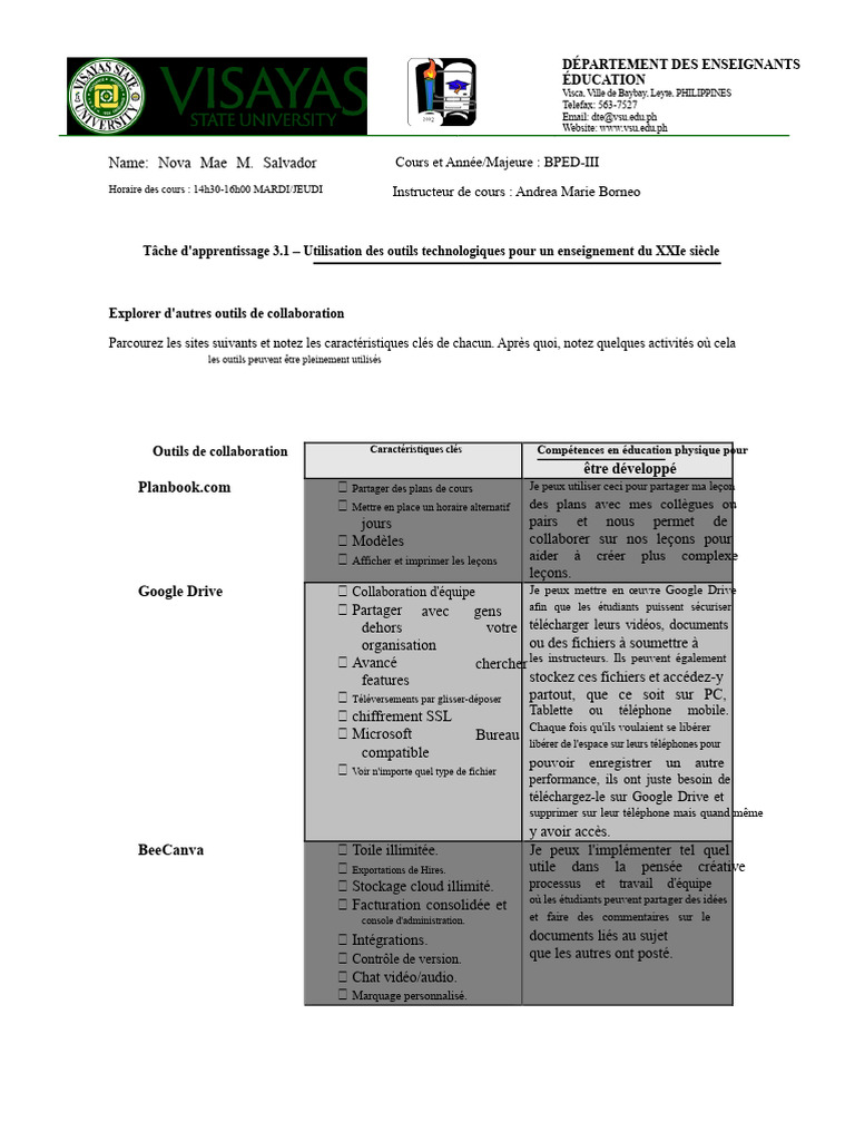 Outils technologiques pour l'enseignement moderne | PDF | Microsoft ...