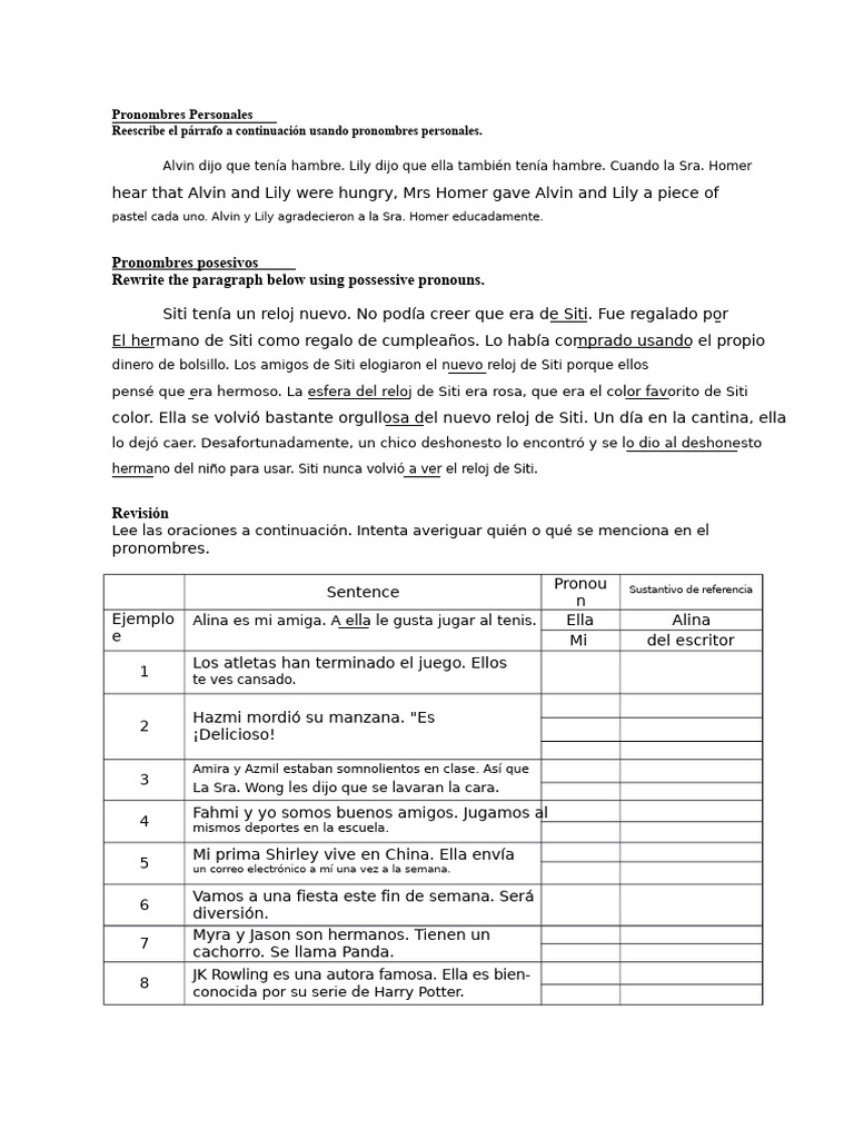 Pronombres | PDF