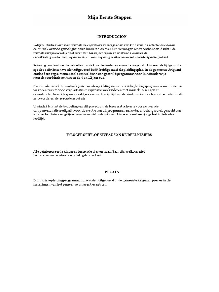 Opleidingsplan Muziek PDF | PDF