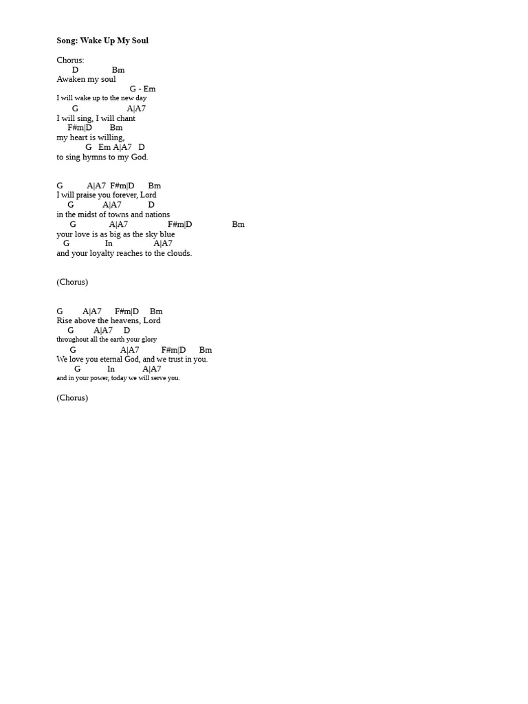 Awaken My Soul (Chords) | PDF