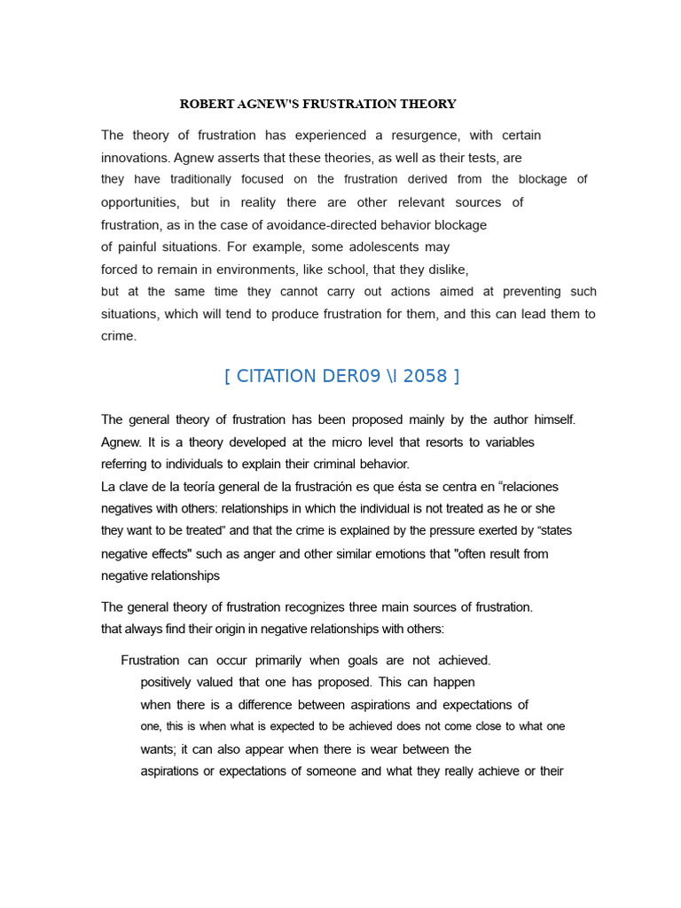 Theory of Frustration by Robert Agnew222 | PDF | Crimes | Crime & Violence