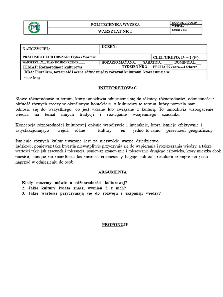 Warsztat 5 Etyka Z 9 | PDF