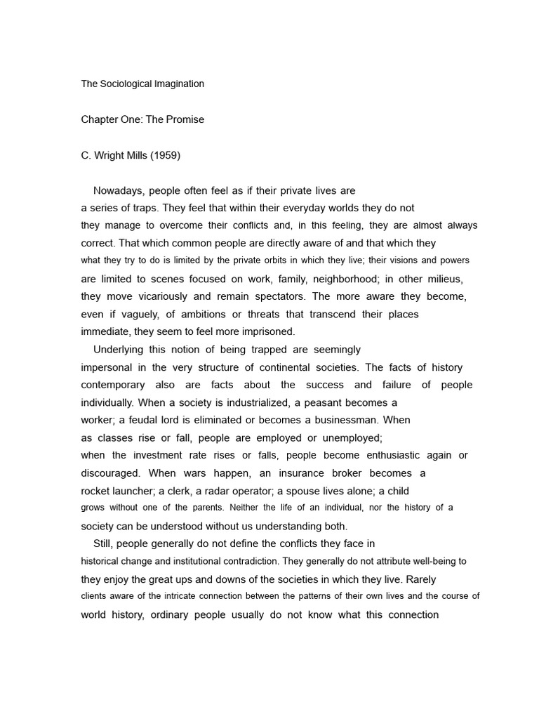 The Sociological Imagination - Chap. 1_ The Promise - (C. Wright Mills ...