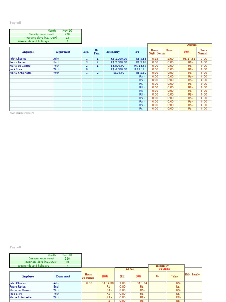 Payroll Template | PDF | Payroll | Government Finances