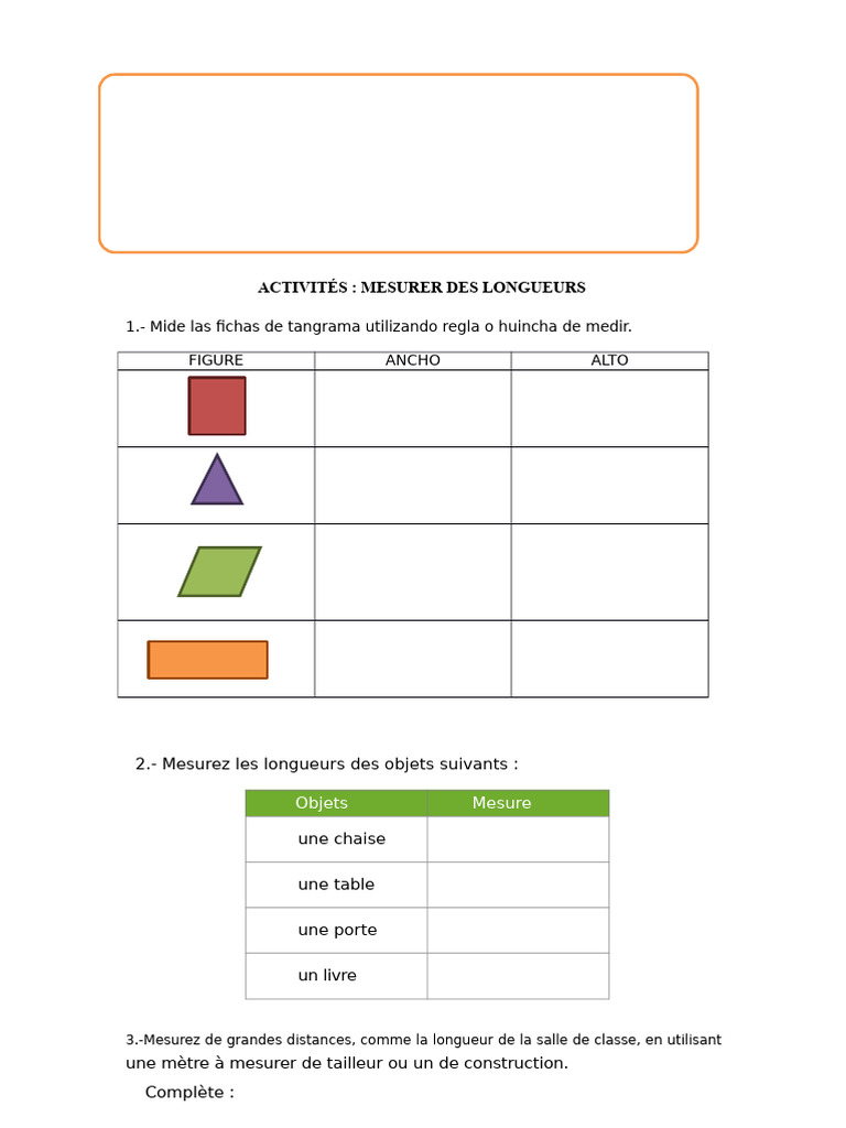 Mesurer Longueurs et Périmètres en Classe | PDF