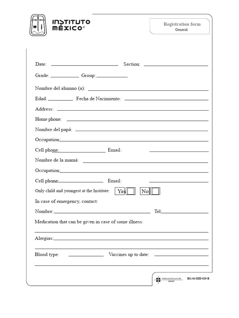 Data Registration Form - Editable | PDF