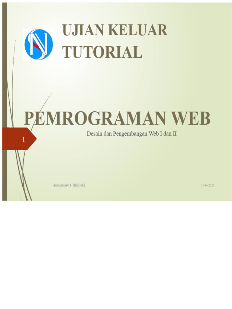 Tutorial Ujian Pemrograman Web | PDF