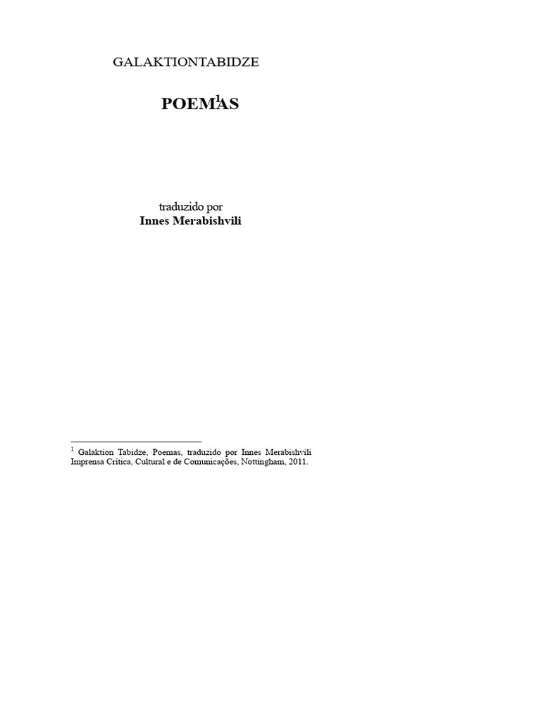Poemas de Galaktion Tabidze | PDF | Amor | Céu