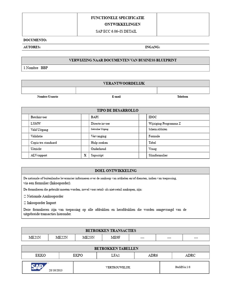 Functionele Specificatie Inkooporder | PDF
