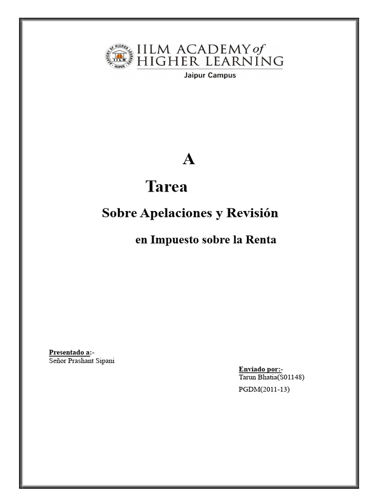 Apelaciones y Revisión en Impuestos Sobre La Renta | PDF | Apelación ...