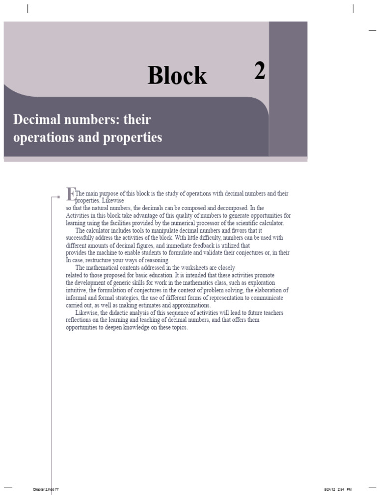 Decimal Numbers: Their Operations and Properties | PDF | Numbers | Decimal