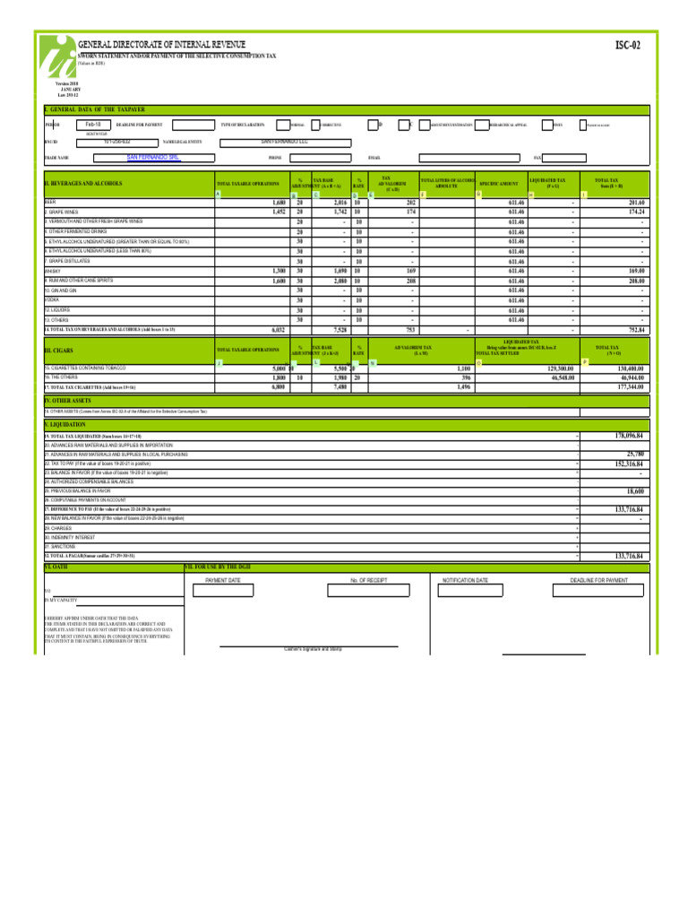 Selective Consumption Affidavit Form (SC-02-2018) (January 2018) | PDF ...