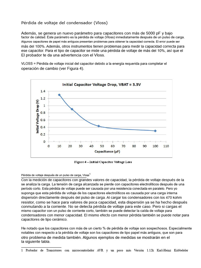 Pérdida de Voltaje Del Capacitor Vloss | PDF | Condensador | voltaje