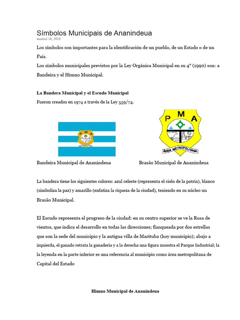 Símbolos Municipales de Ananindeua | PDF
