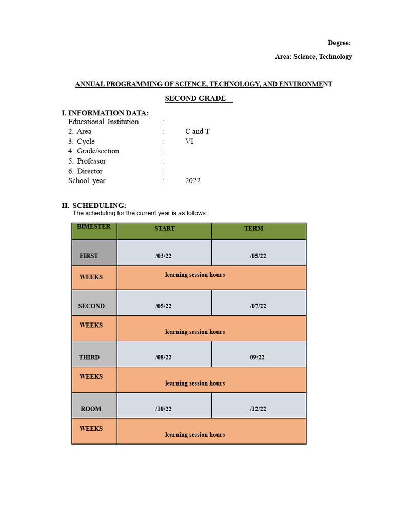 ANNUAL PROGRAMMING STRUCTURE. | PDF