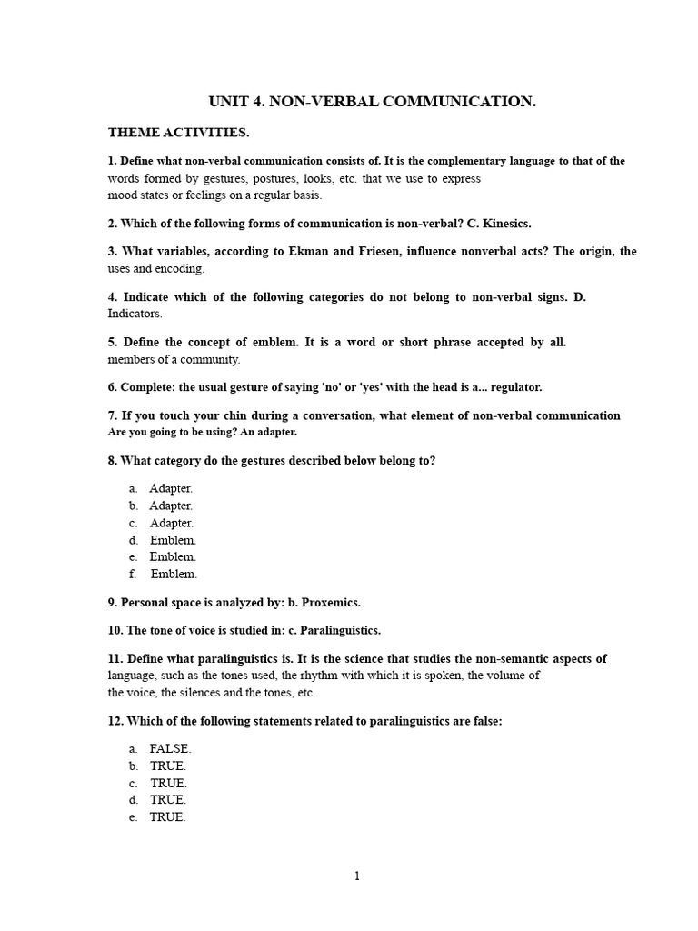 Understanding Non-Verbal Communication | PDF | Nonverbal Communication ...