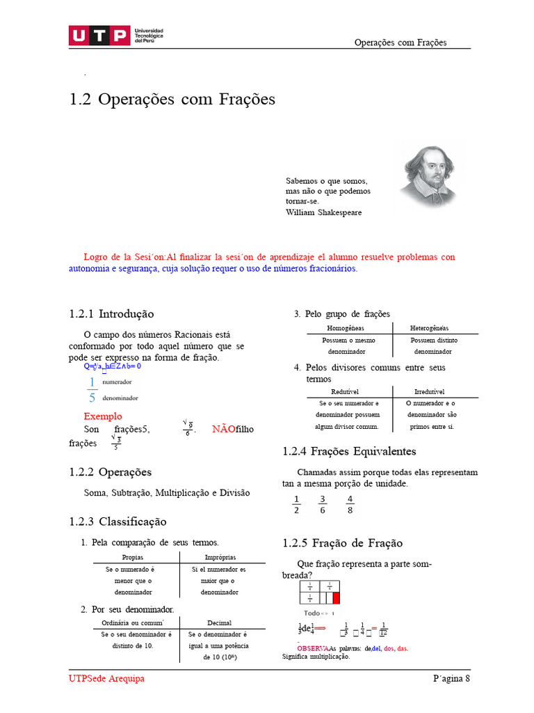 Operações e Classificação de Frações | PDF | Teoria dos Números | Números