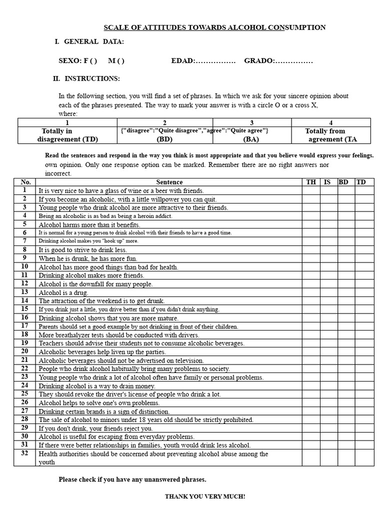 SCALE-OF-ATTITUDES-TOWARD-ALCOHOL-CONSUMPTION[1] | PDF | Alcoholism ...
