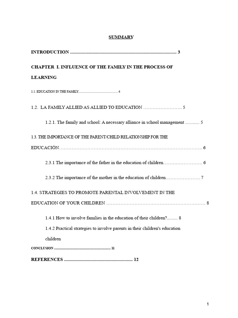 Influence of The Family in The Learning Process | PDF | Attitude ...