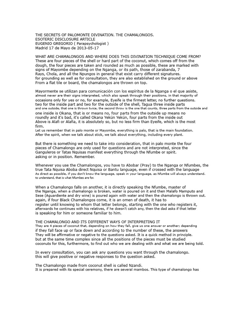 The 16 Signs of the Chamalongo | PDF | Soul | Heaven