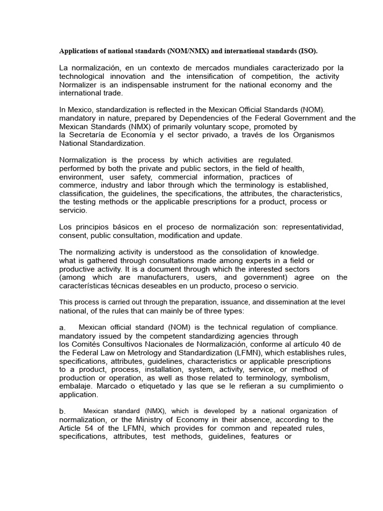National and International Standards Overview | PDF | Occupational ...