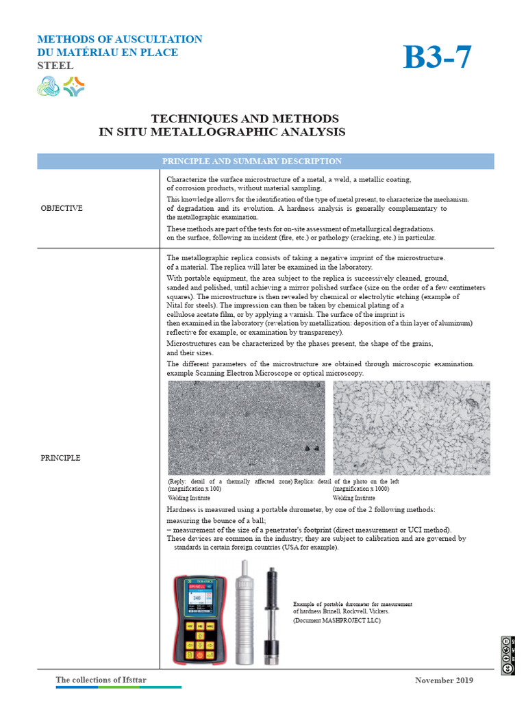 Techniques and Methods of in Situ Metallographic Analysis | PDF ...
