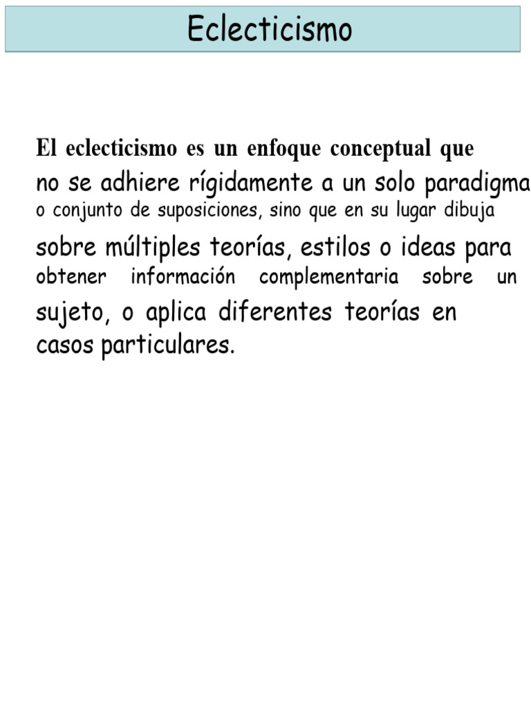 Eclecticismo | PDF | Educación en artes liberales