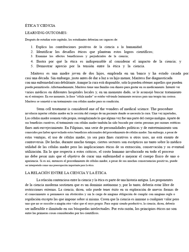 Ética y Ciencia | PDF | Célula madre | Science