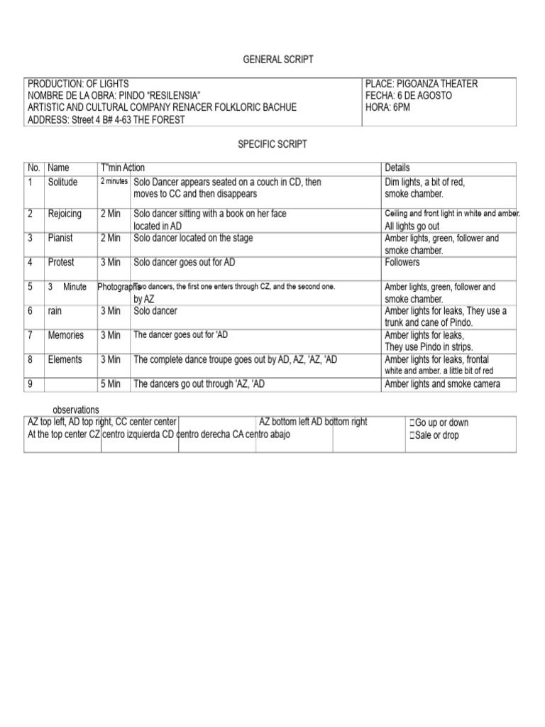 LIGHTS SCRIPT | PDF | Performing Arts | Dances