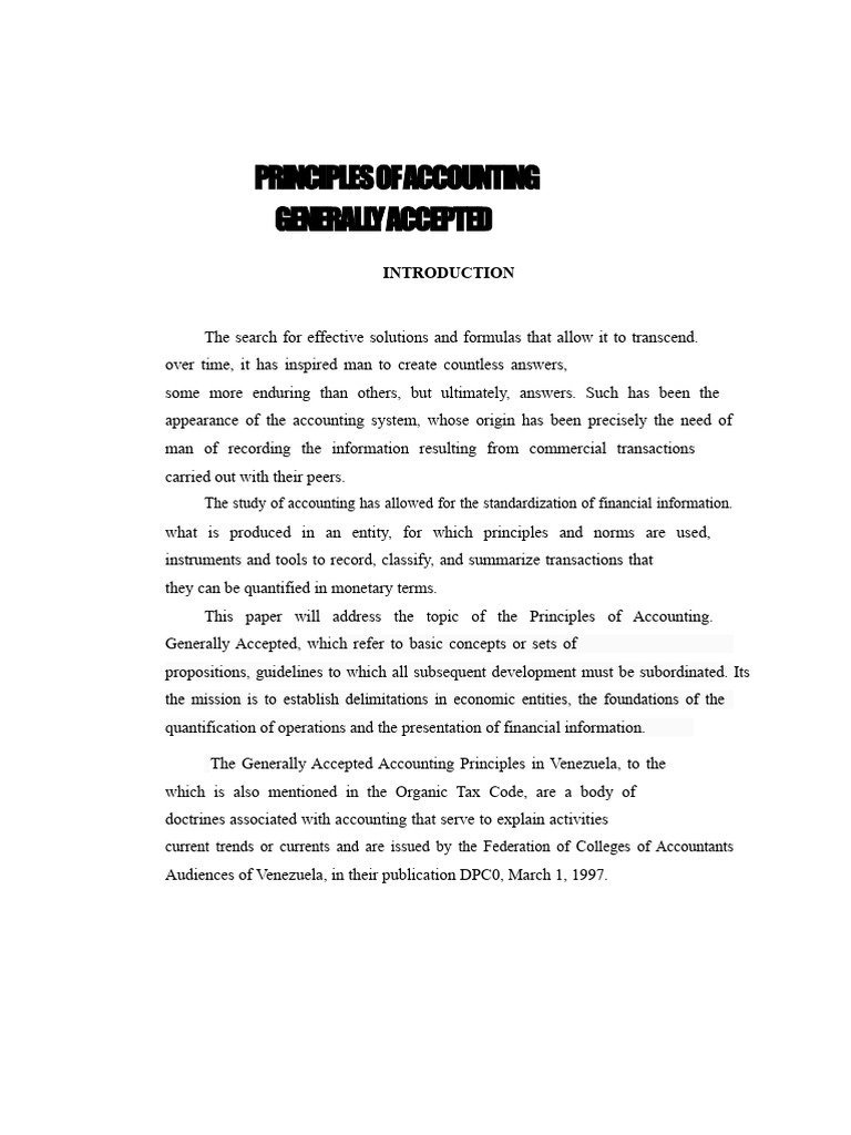 Understanding Generally Accepted Accounting Principles | PDF ...