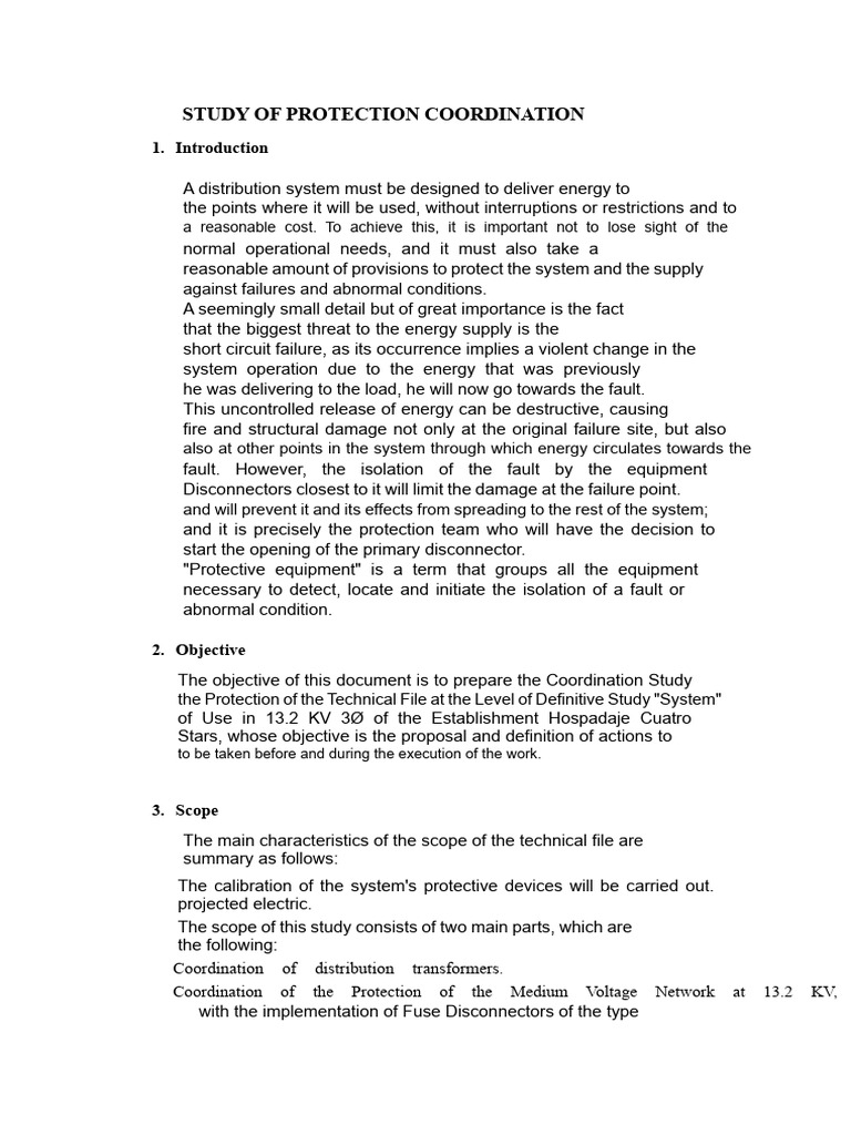 Protection Coordination Study | PDF | Fuse (Electrical) | Transformer