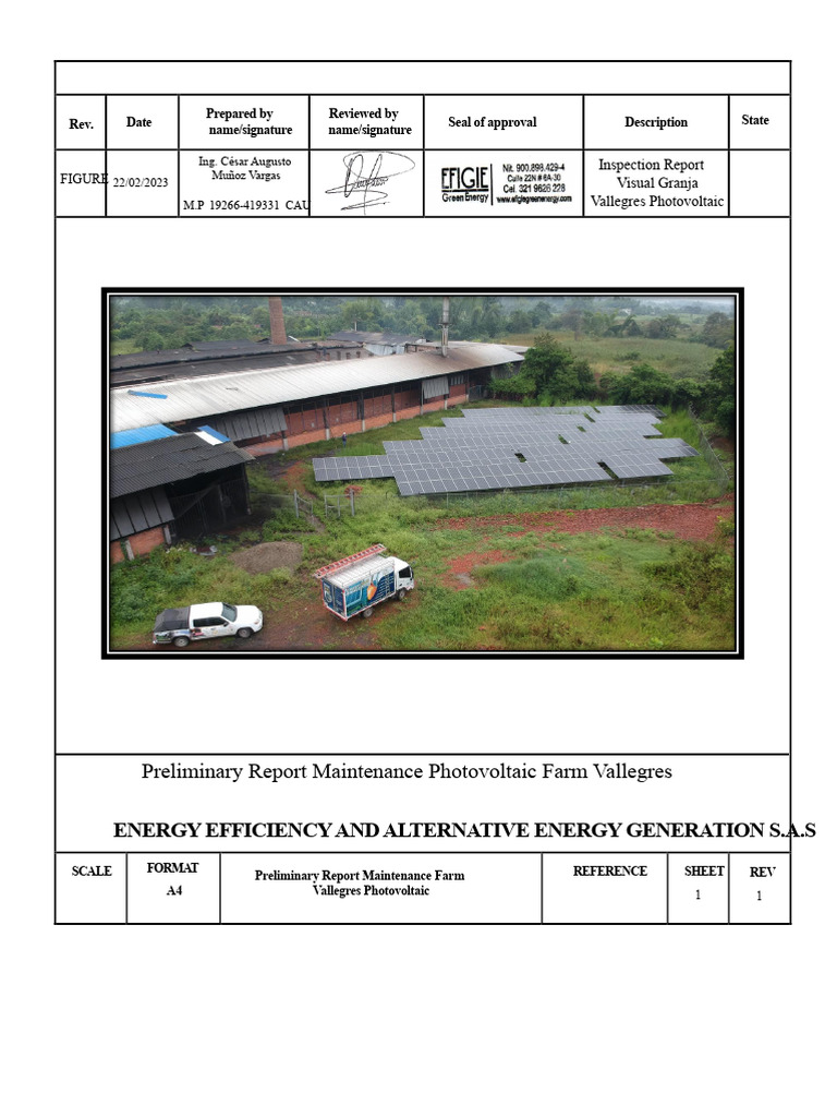 Vallegres Photovoltaic System Inspection Report | PDF | Photovoltaics ...