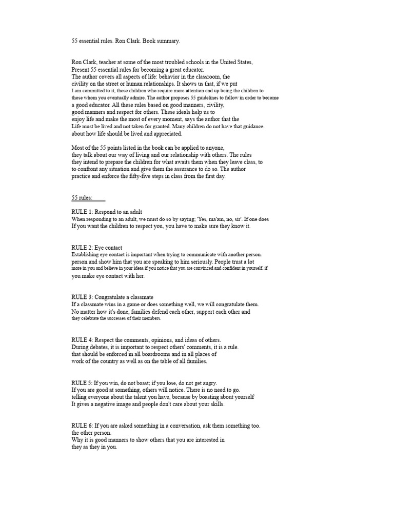 55 Essential Rules for Educators | PDF | Teachers