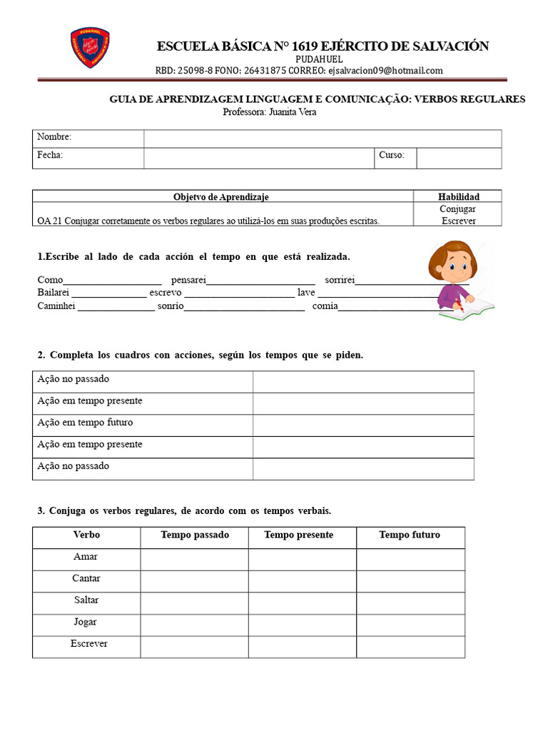 Guia Verbos Regulares | PDF | Famílias linguísticas