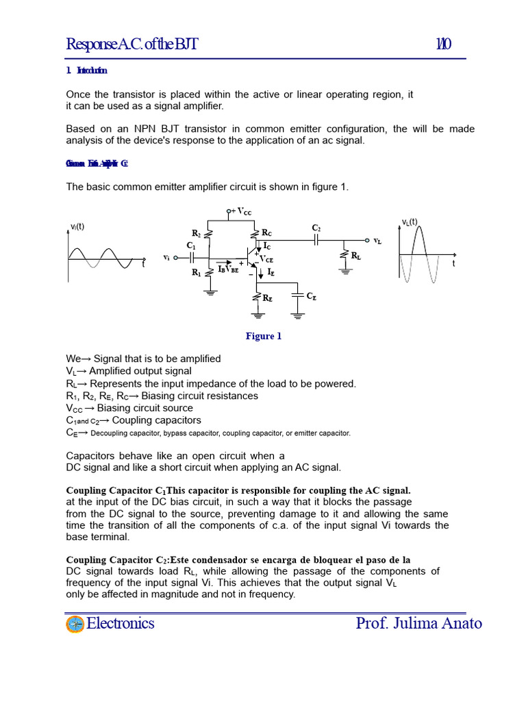 Topic 7 Response A.C. of The BJT | PDF | Bipolar Junction Transistor ...