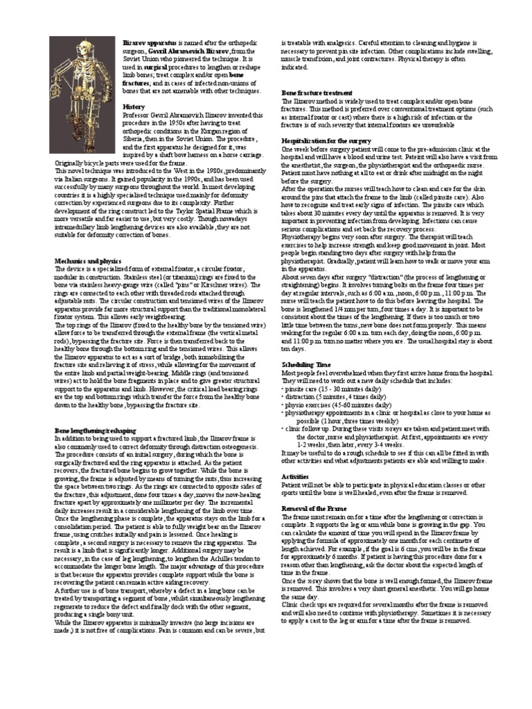 Ilizarov Apparatus Medicine Medical Specialties