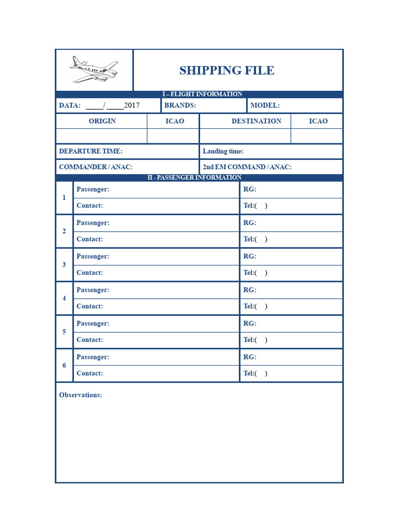 Flight and Passenger Shipping Details | PDF