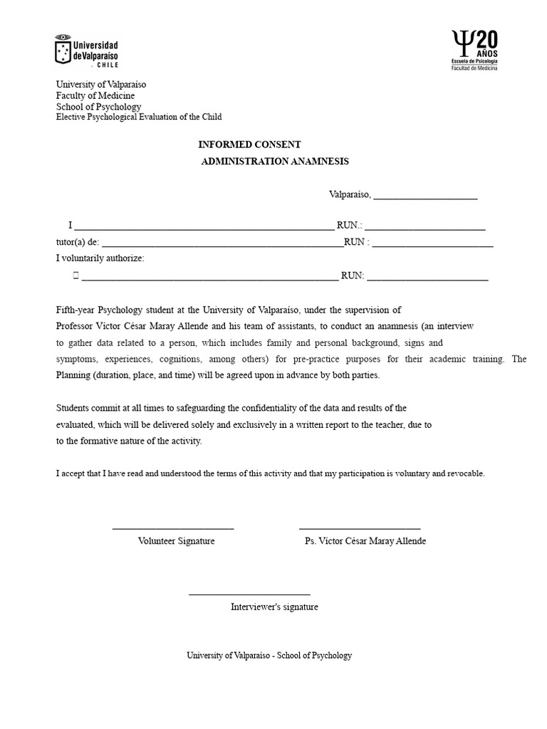 Elective Informed Consent Evaluation of The Child | PDF