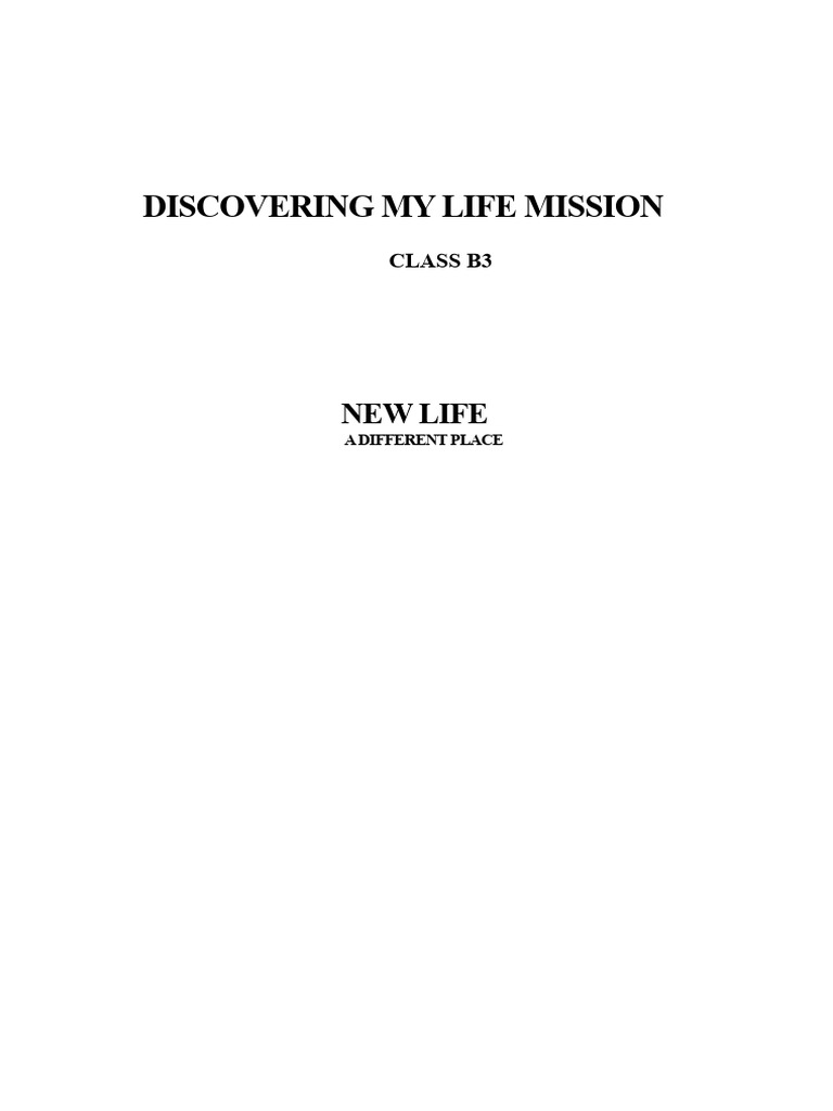 Discovering My Life Mission | PDF | Jesus | The Gospel