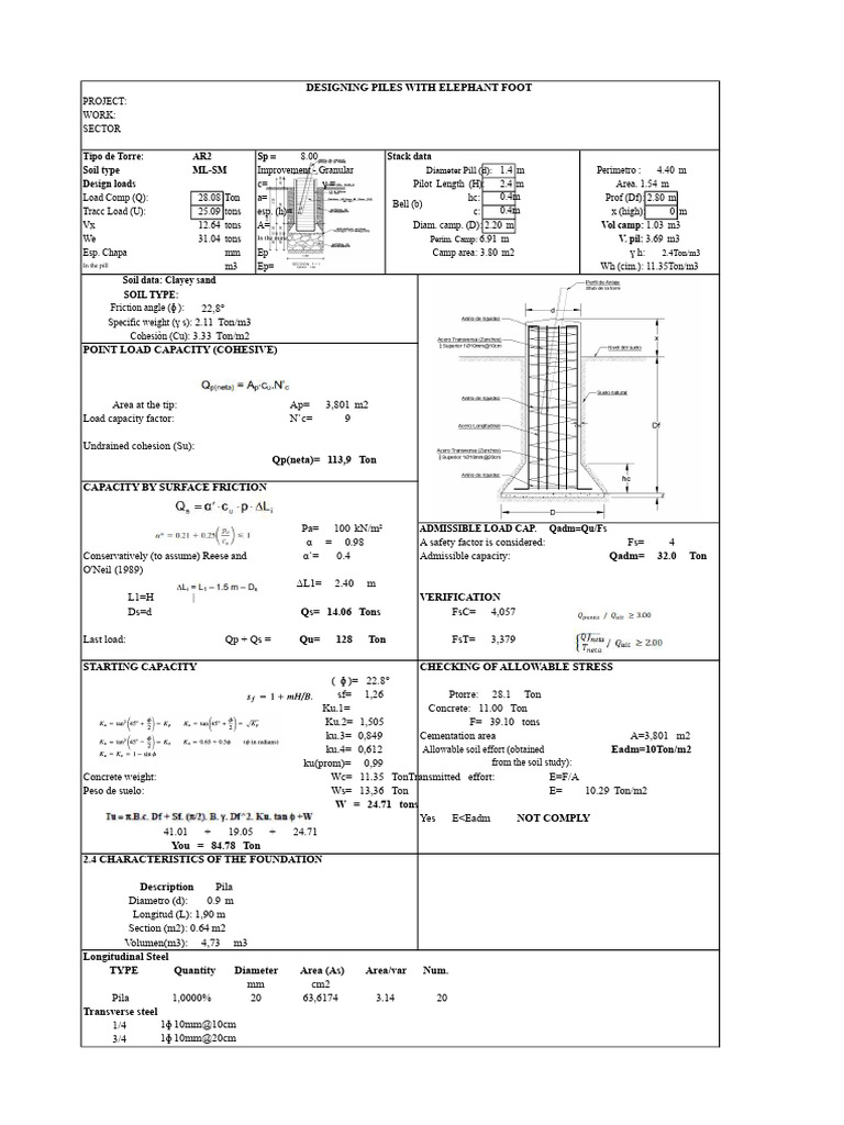 Elephant Foot Pile Design Specifications | PDF | Applied And ...