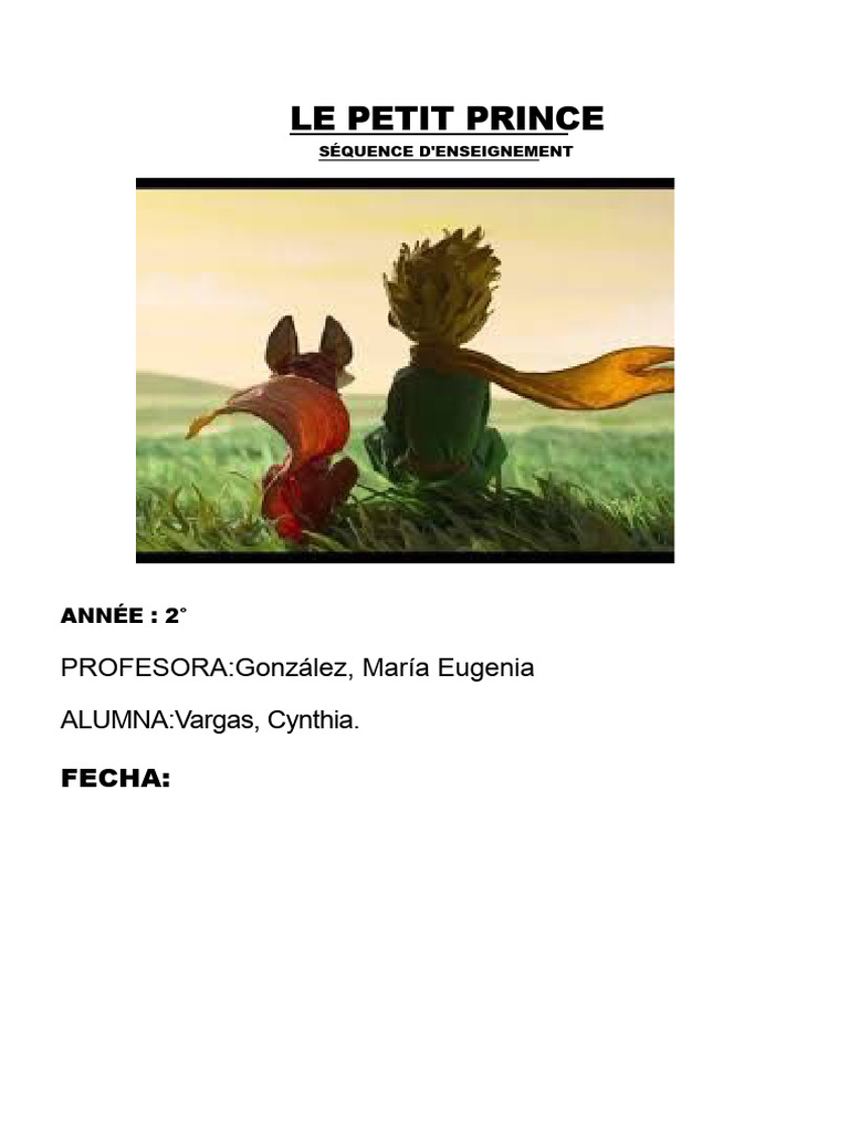 Séquence pédagogique sur Le Petit Prince | PDF | Le Petit Prince