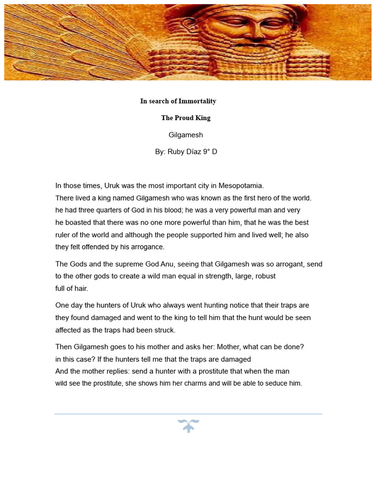 In Search of Immortality, The Proud King Gilgamesh | PDF