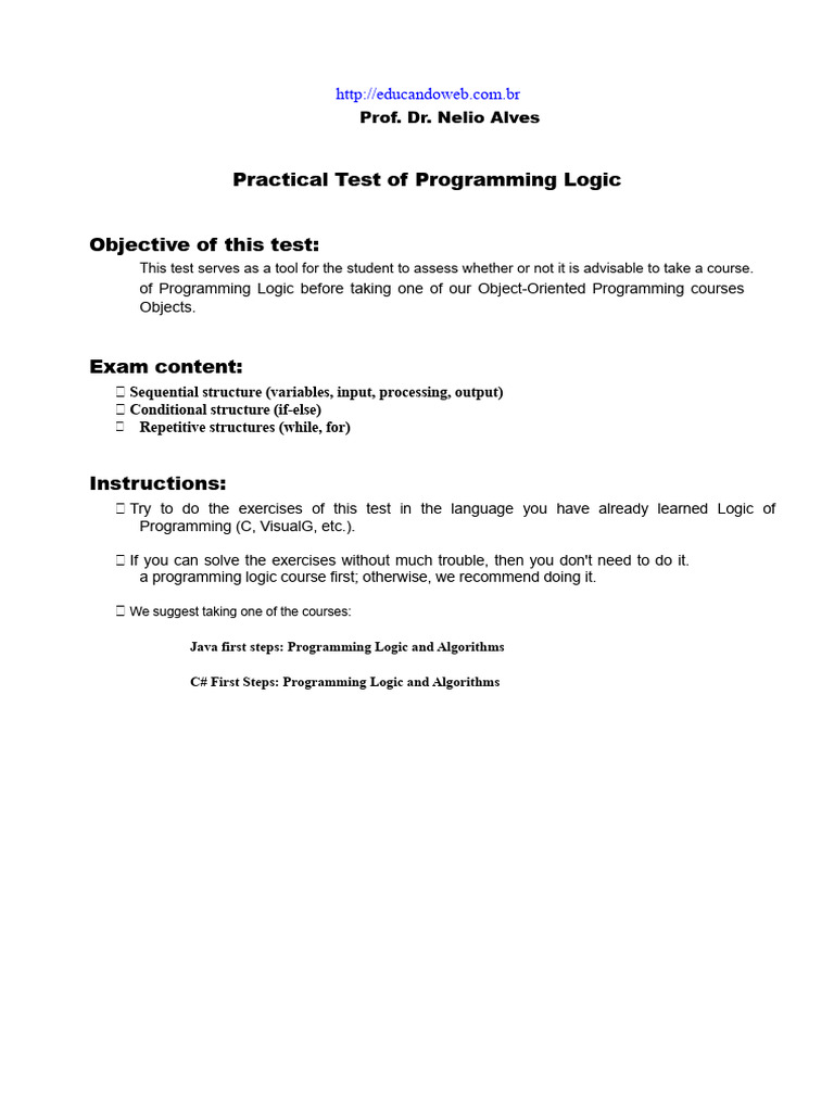 Logical Programming Test | PDF | Computer Programming | Logic