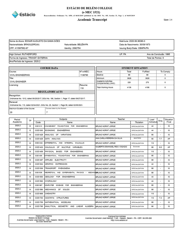 History of Civil Engineering Course Estácio with QR Code | PDF ...