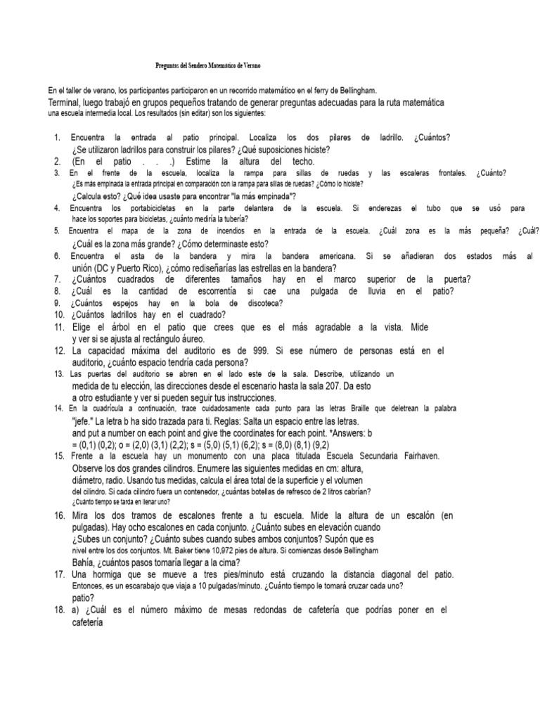 Preguntas Del Sendero Matemático de Sumas | PDF | Triángulo